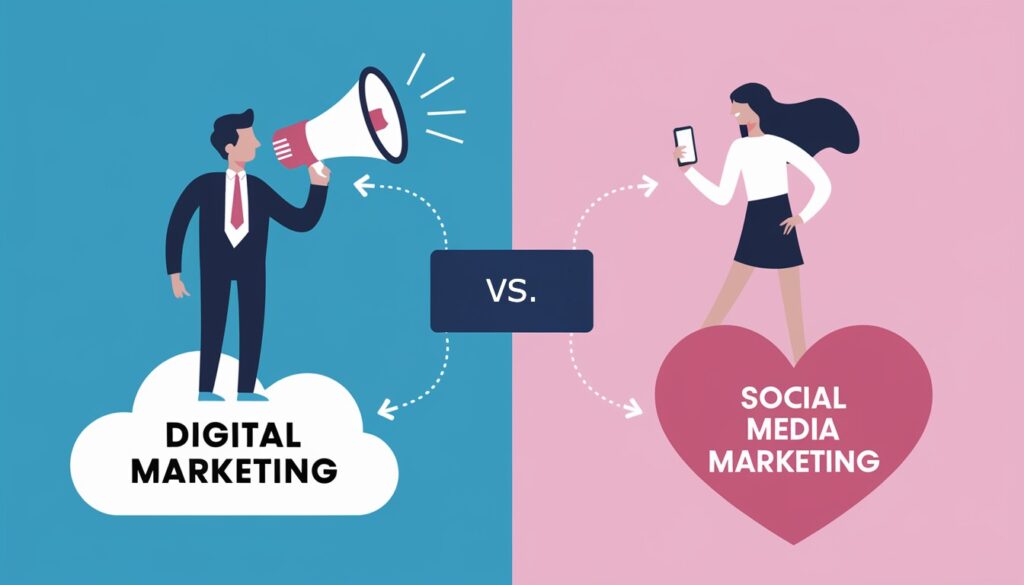 Digital Marketing vs Social Media Marketing: Key Differences - Social Meep